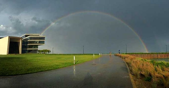 Closeup: rainbow over campus - Northwestern Now